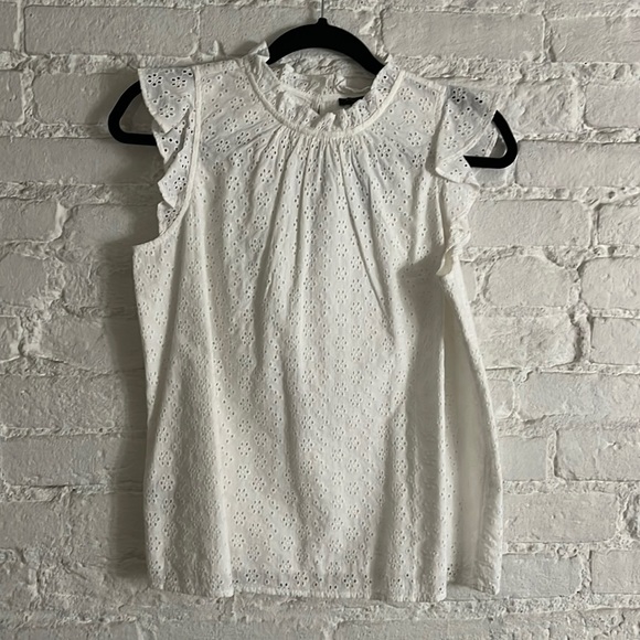 Ann Taylor Factory | Tops | Nwt Small Petite White Eyelet Blouse | Poshmark
